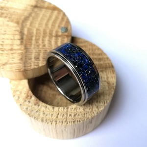 Titanium Spinner Ring "nights Sky". - Etsy