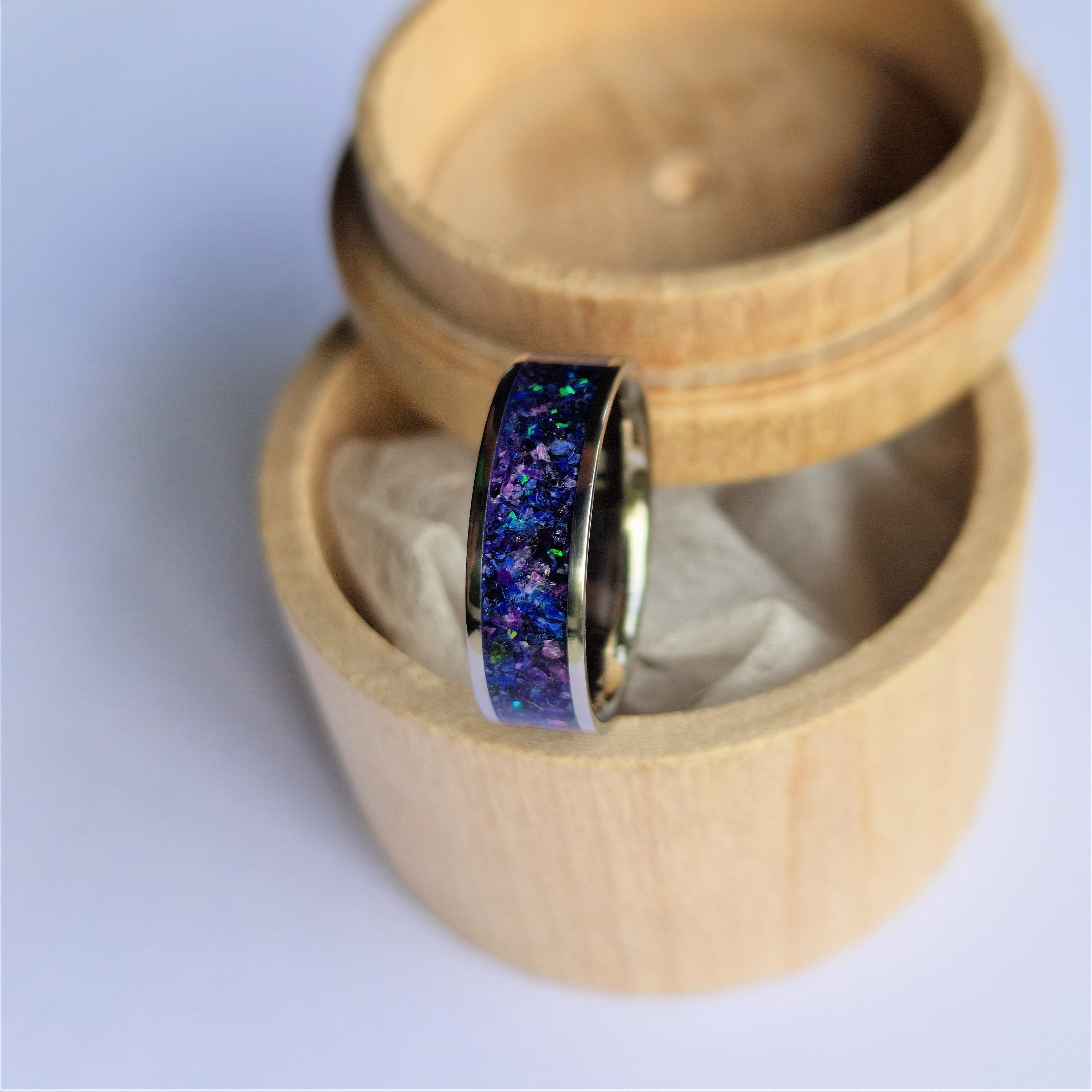 Unique Handmade Titanium Ring nebula - Etsy
