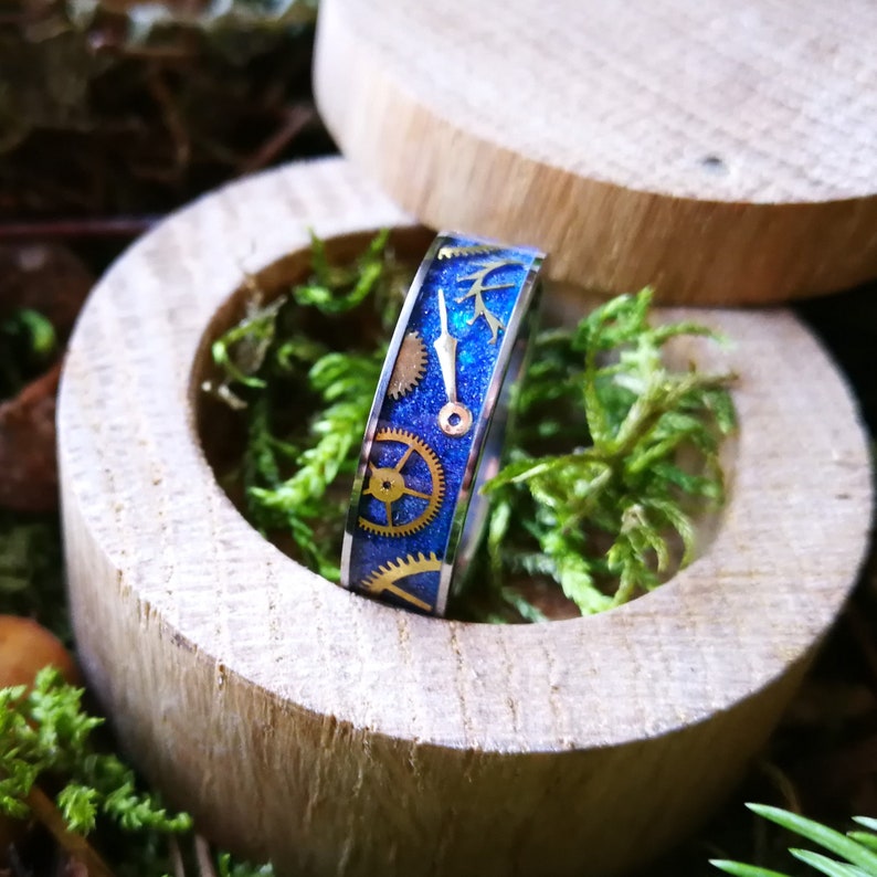Unique Handmade Titanium Ring time - Etsy