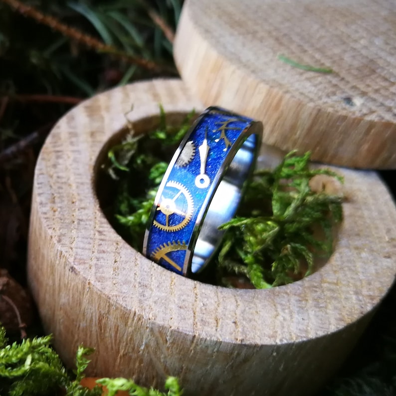 Unique Handmade Titanium Ring time - Etsy