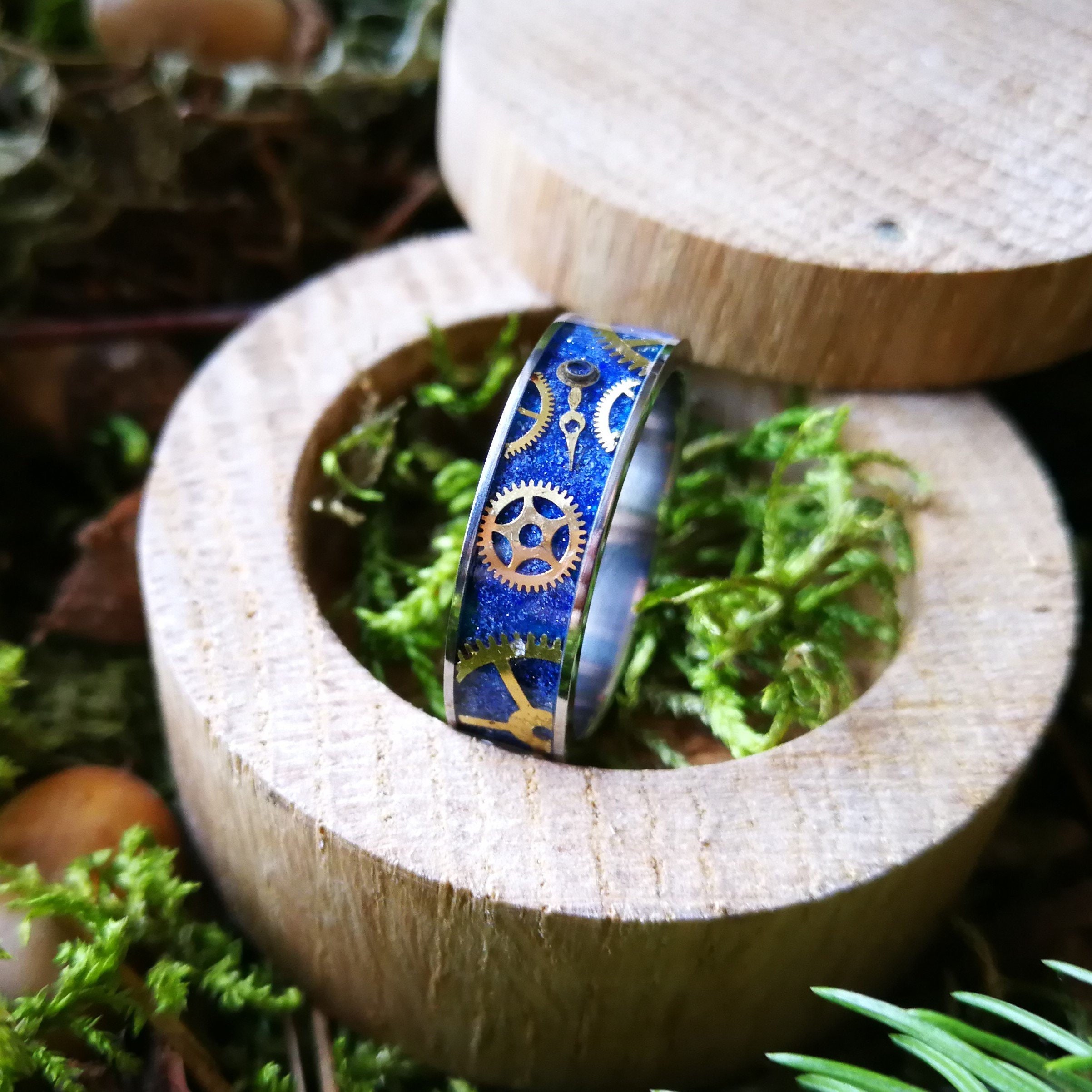 Unique Handmade Titanium Ring "time" - Etsy
