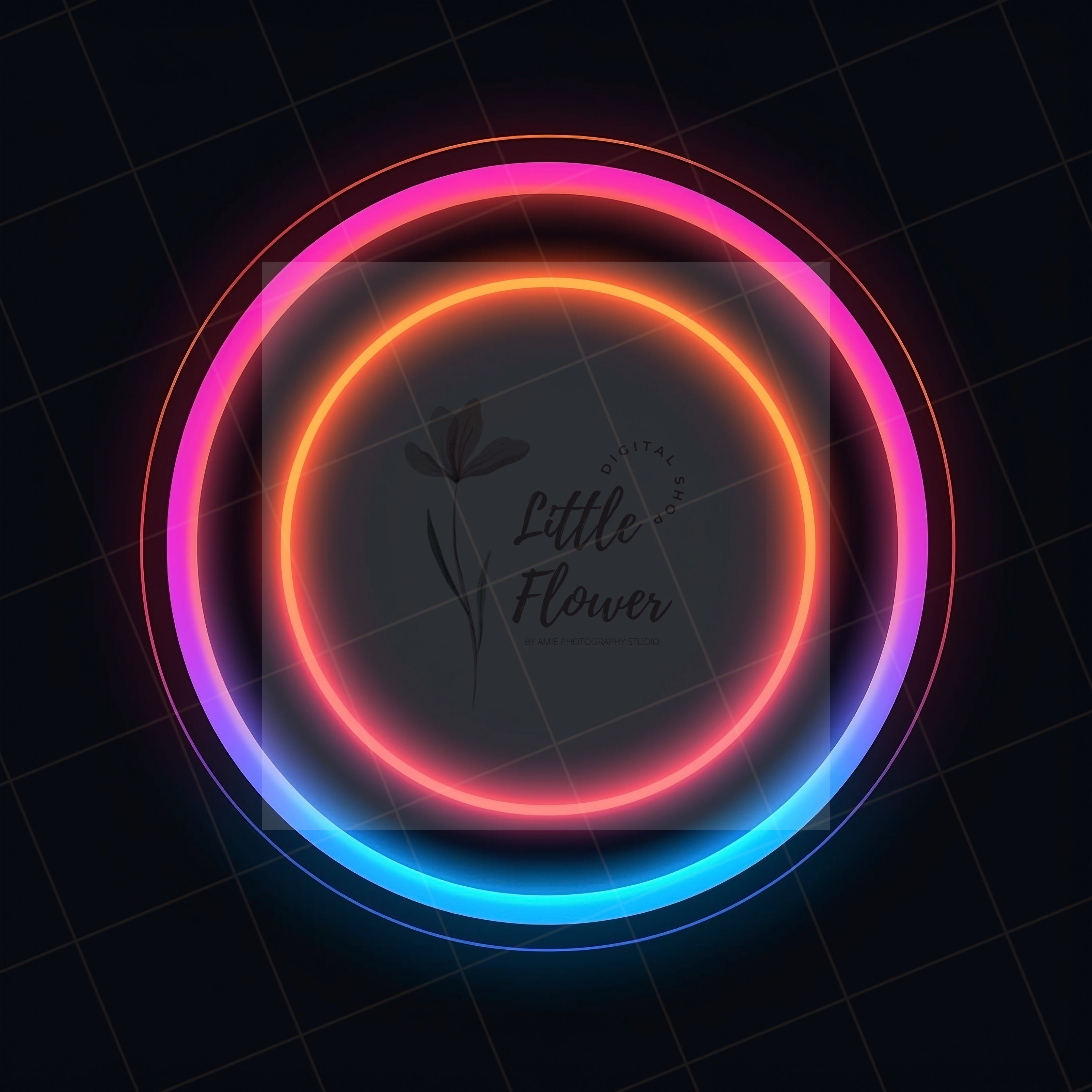 40 Set Neon Shapes Digital AI Backdrop Overlay Pack - Etsy