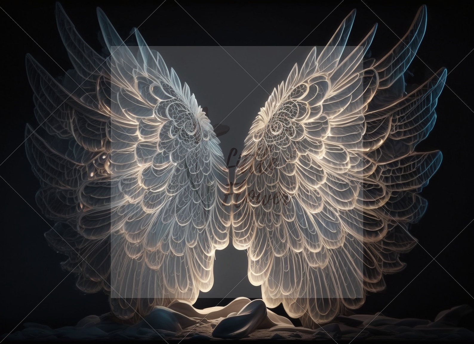 16 Set Dreamy Angel Wings Digital AI Backdrop Overlay Pack Maternity ...