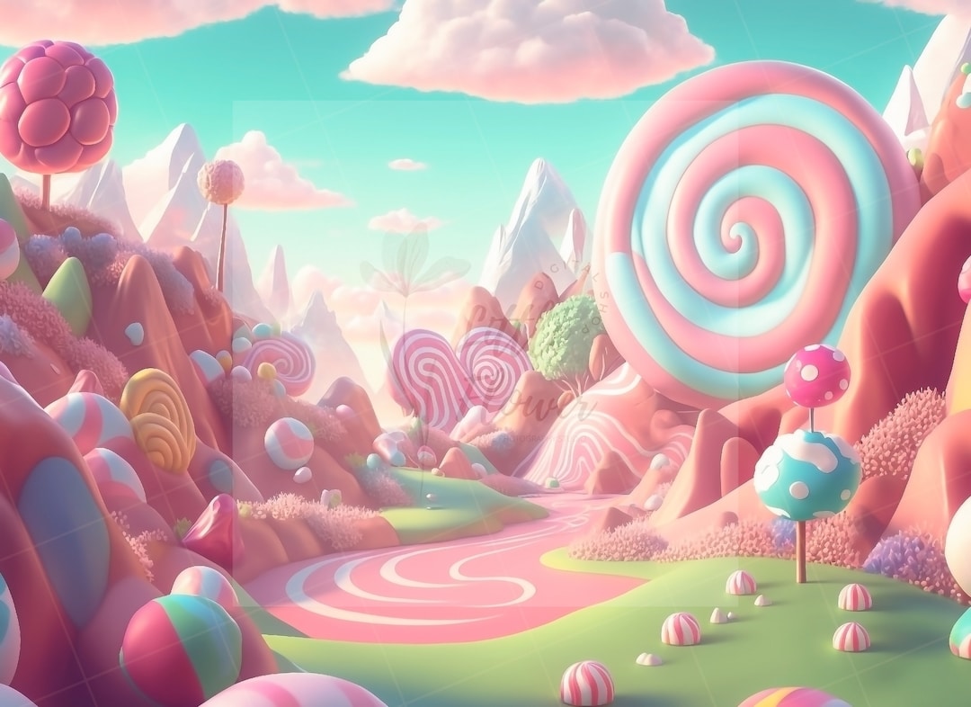 Candy World Digital AI Backdrop Baby Portrait Photography Overlay ...