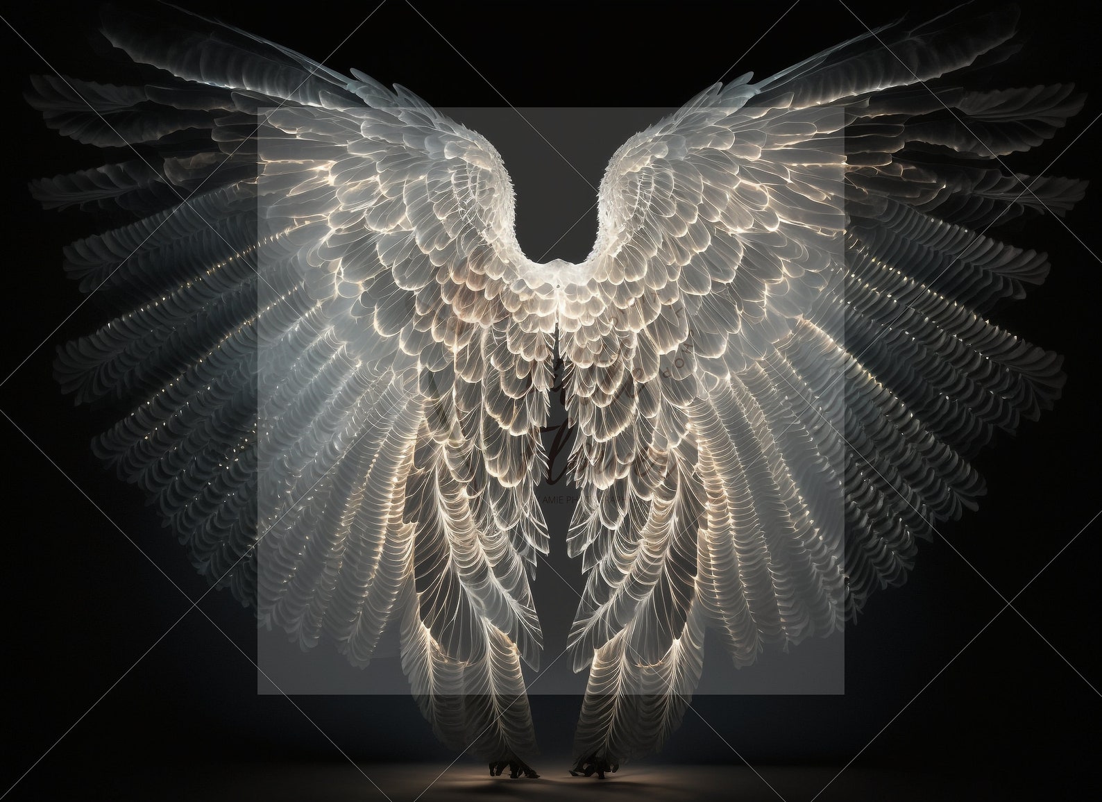16 Set Dreamy Angel Wings Digital AI Backdrop Overlay Pack Maternity ...