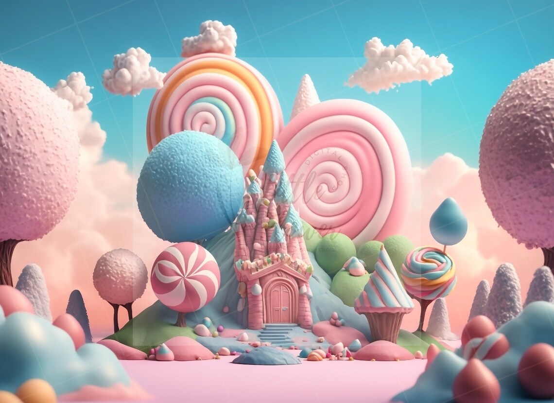 Candy World Digital Backdrops Baby Backdrop Overlays Studio Backdrop ...