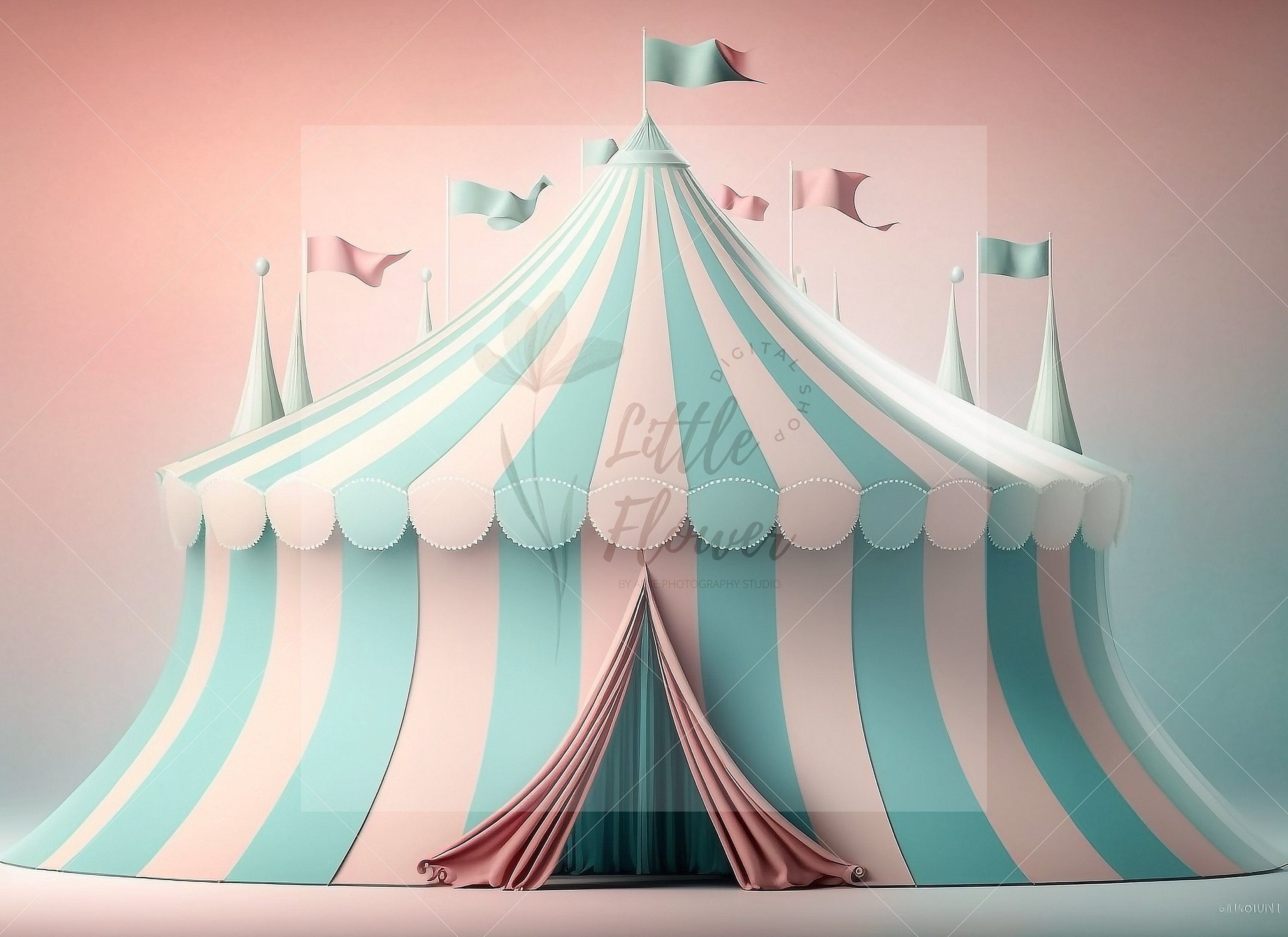 12 Cartoonist Circus Tent Digital Backdrops, Maternity Backdrop ...