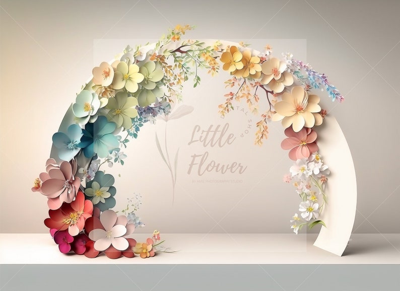 14 Paper Flower Garland Digital AI Backdrop Pack Baby Portrait - Etsy