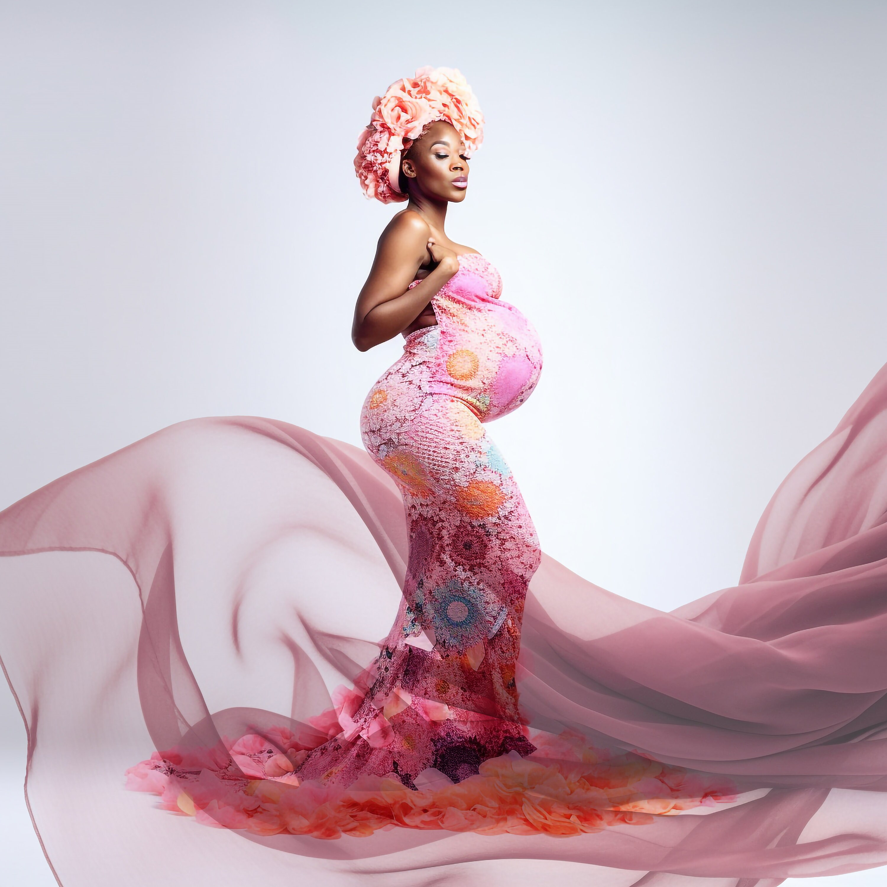 Flying Fabric Digital Ai Overlay Pack Maternity Overlay Portrait