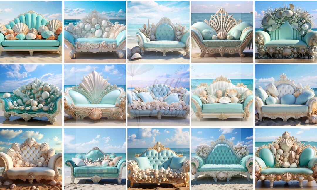 14 PASTLE SOFA on Beach Digital Backdrops Maternity Backdrop Overlays ...