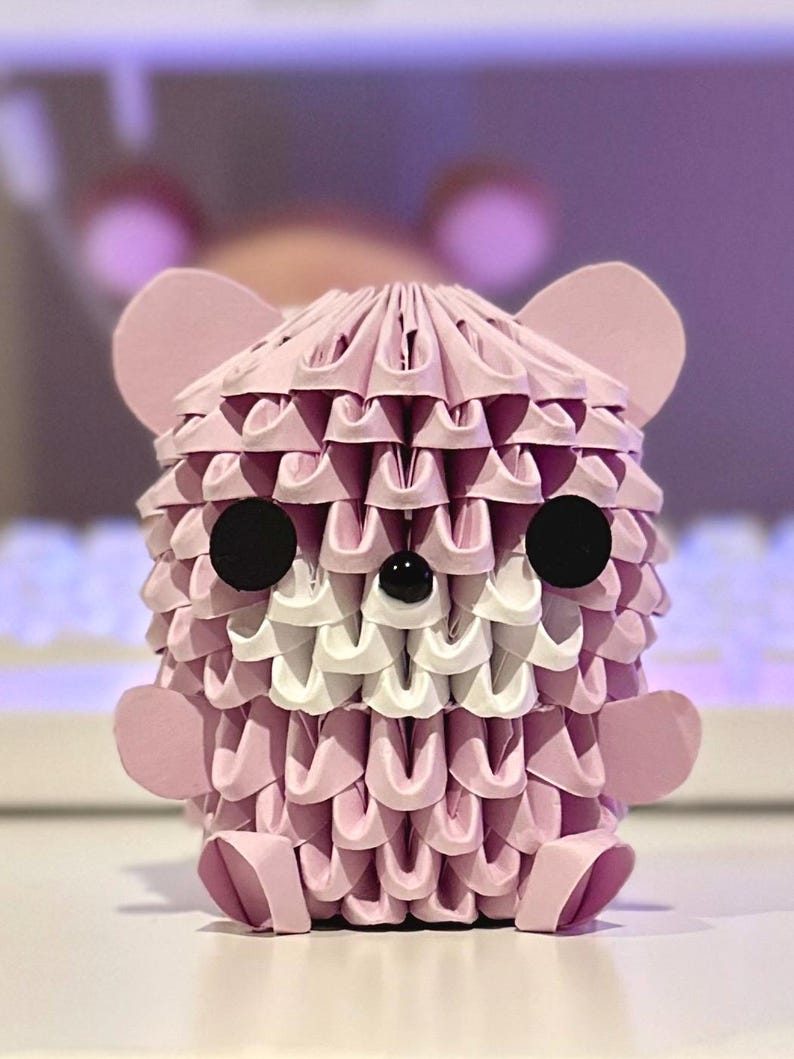 3D Origami Paper Figure Color Teddy Bear - Etsy