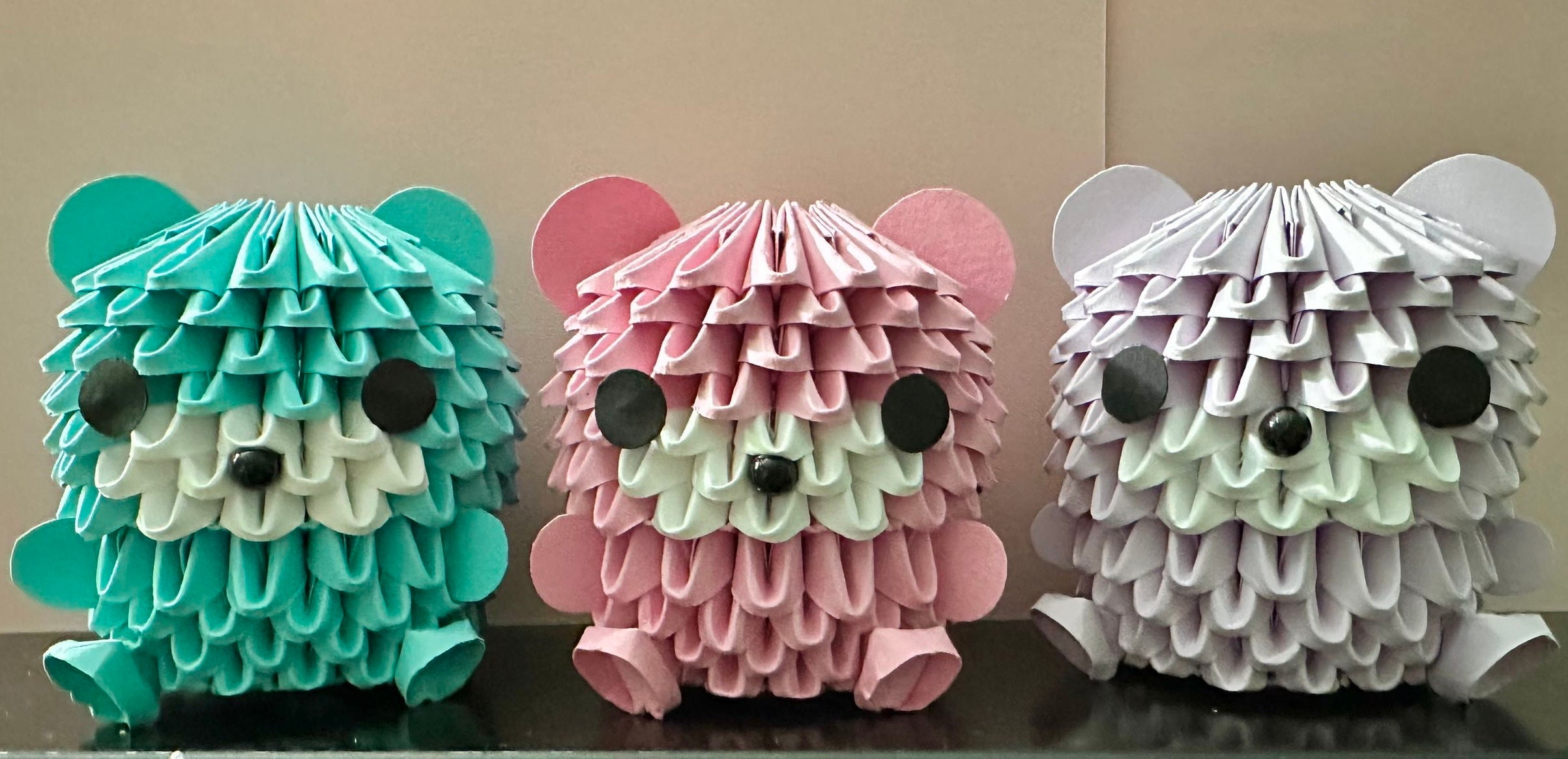 3D Origami Colored Teddy Bear - Etsy