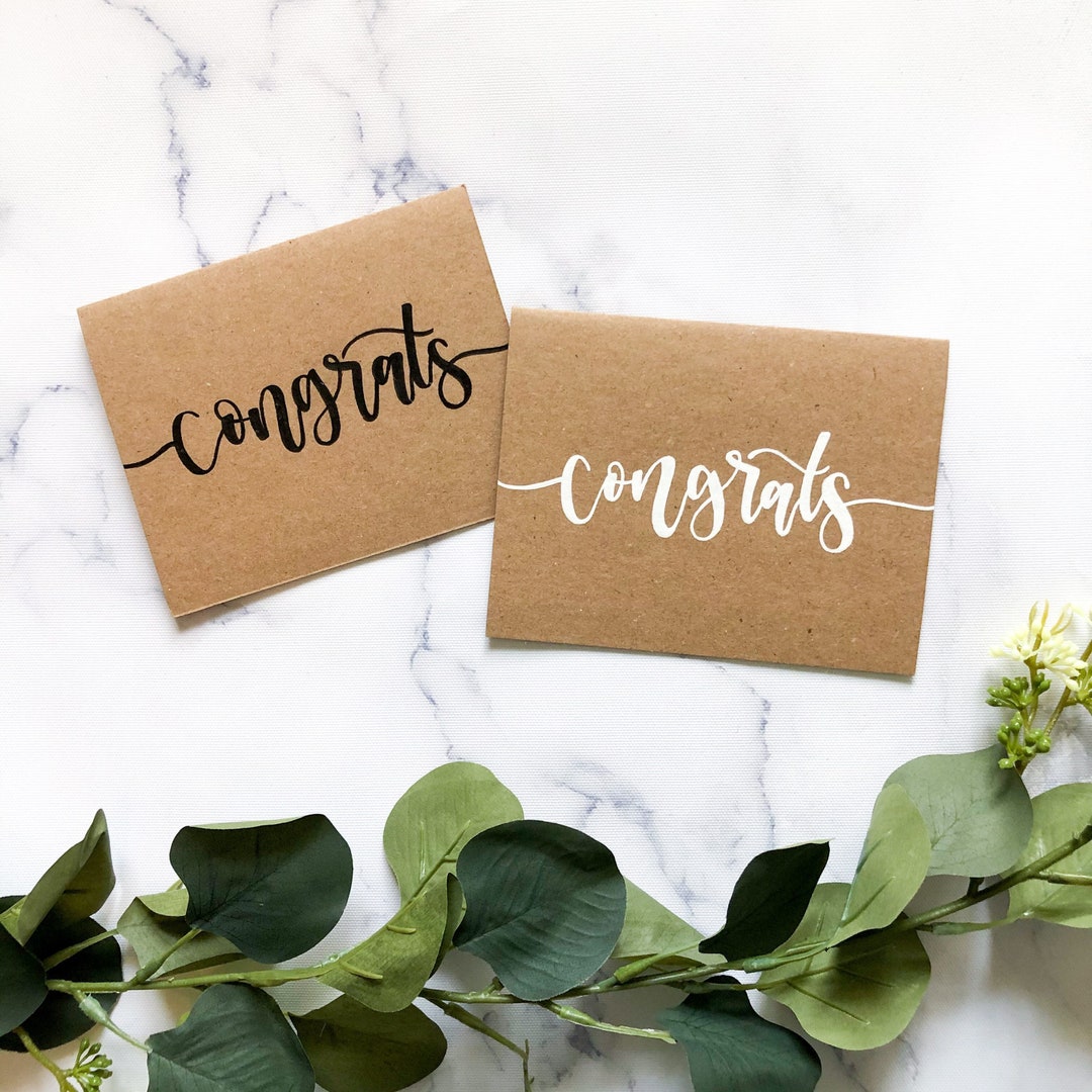 Handwritten Calligraphy Congrats Greeting Card - Etsy