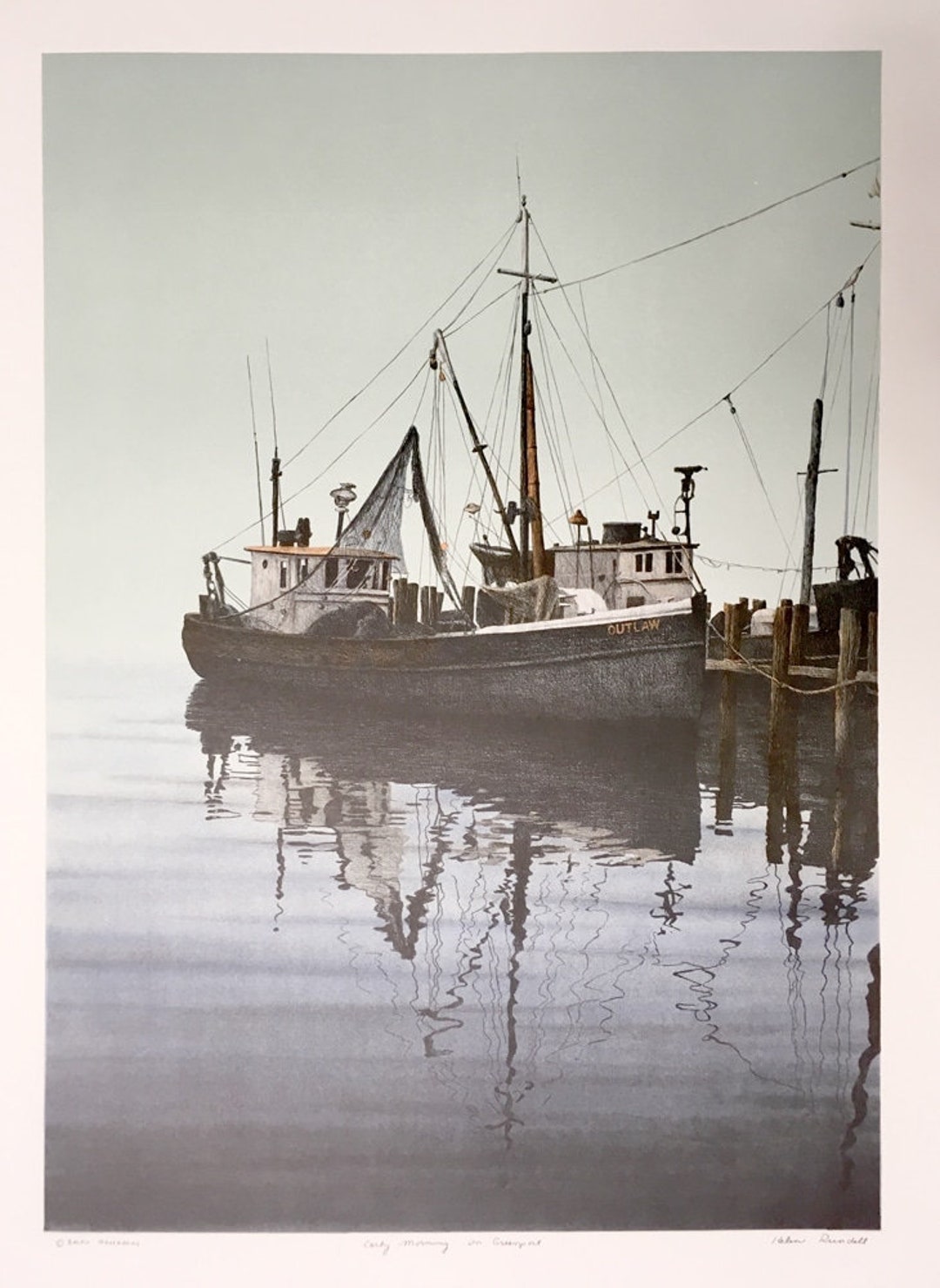 Helen Rundell Lithograph Early Morning on Greenport - Etsy