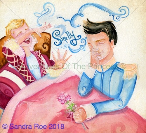 Watercolor Print of - the Farting Princess and the Smelly Farts© - From ...