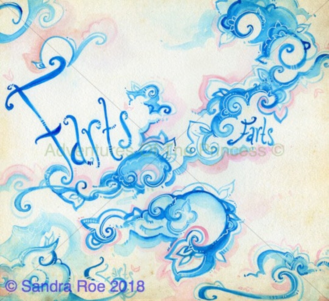Watercolor Print of - Lots of Farts© - From the Book - the Farting ...