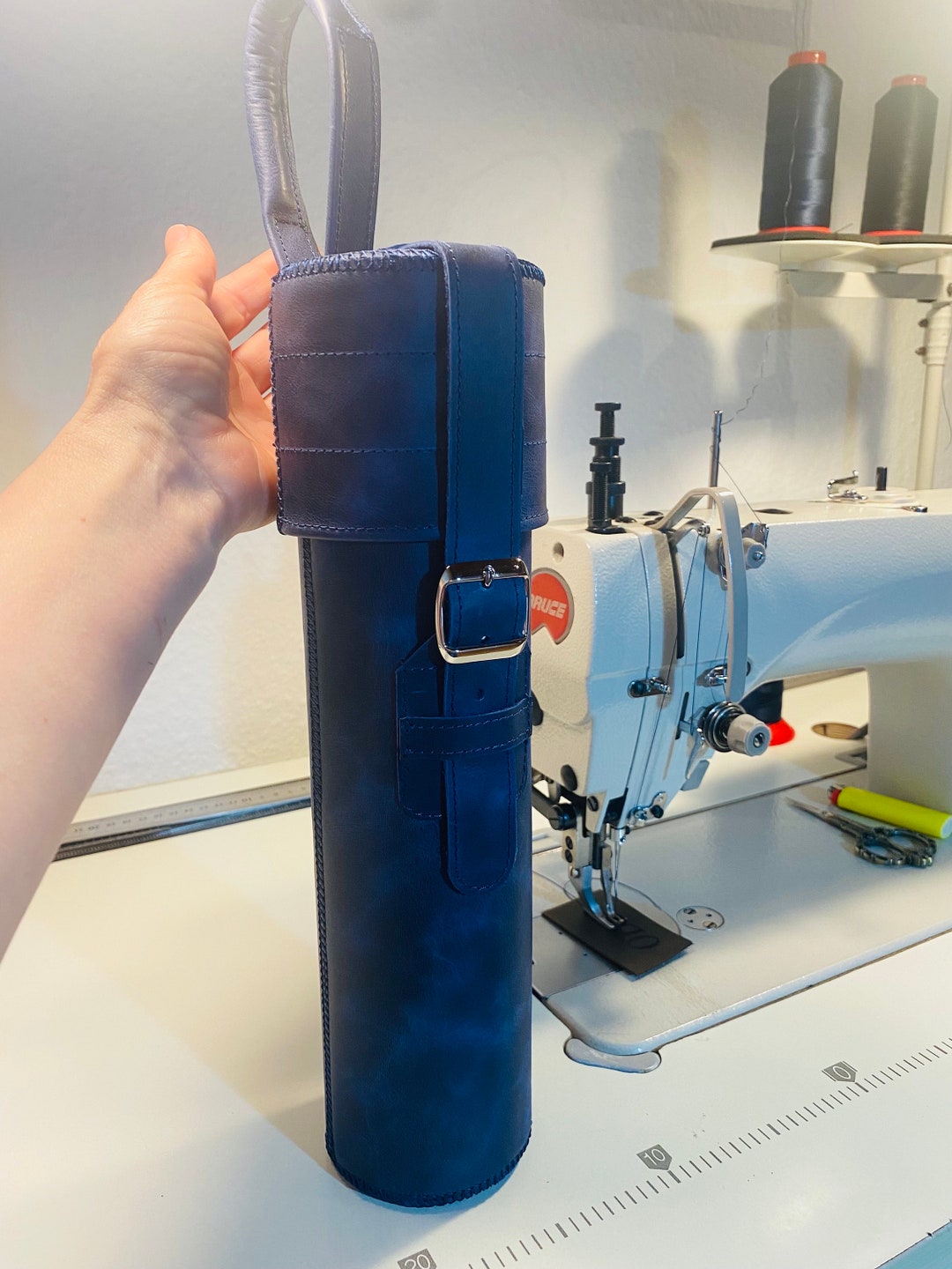 A4 Document Tube 8cm.leather Map Case.bag for Architects.vintage Tube ...