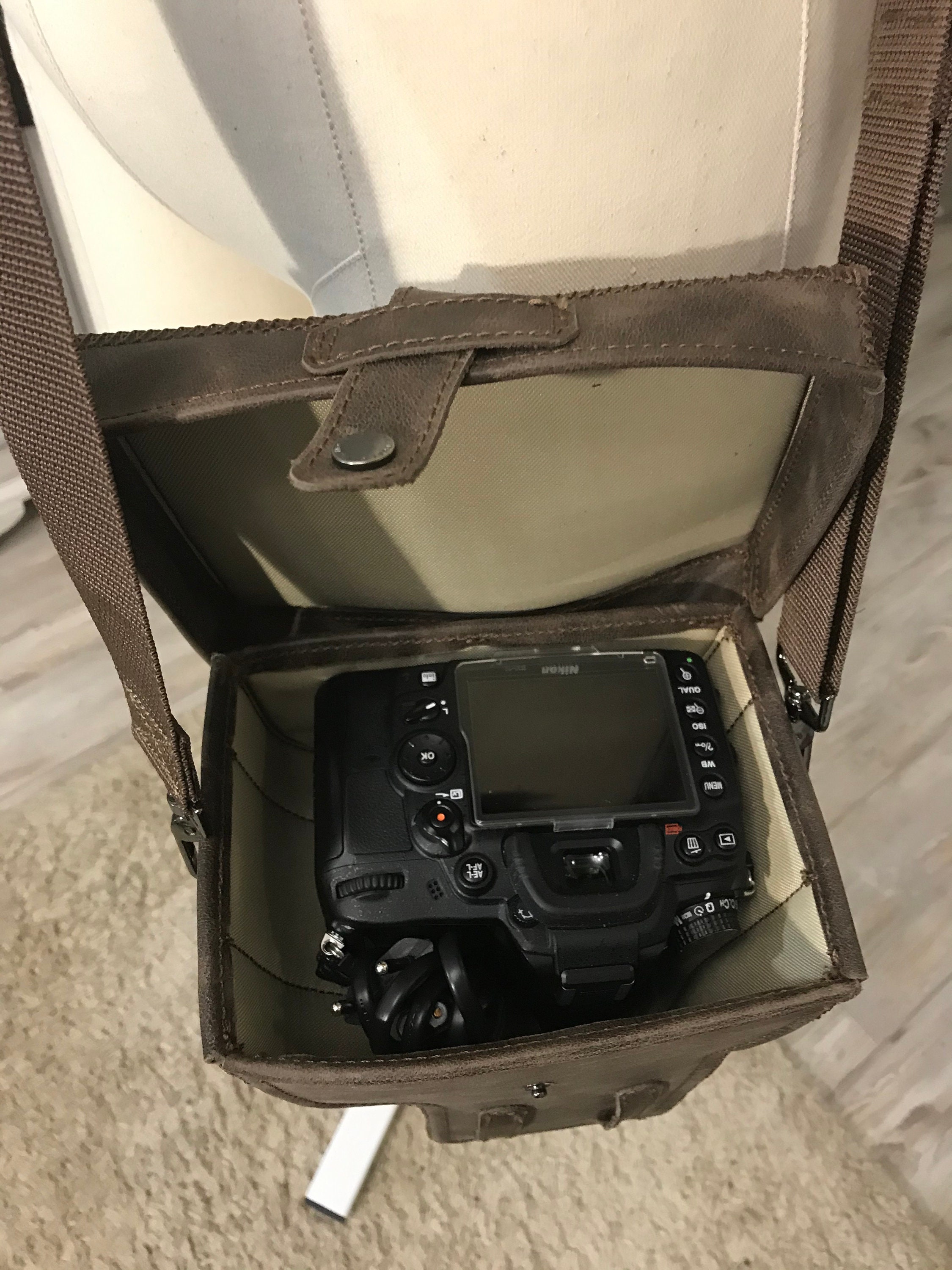 Brown Leather Camera Bag for Nikon D7000 Ready to Ship . - Etsy