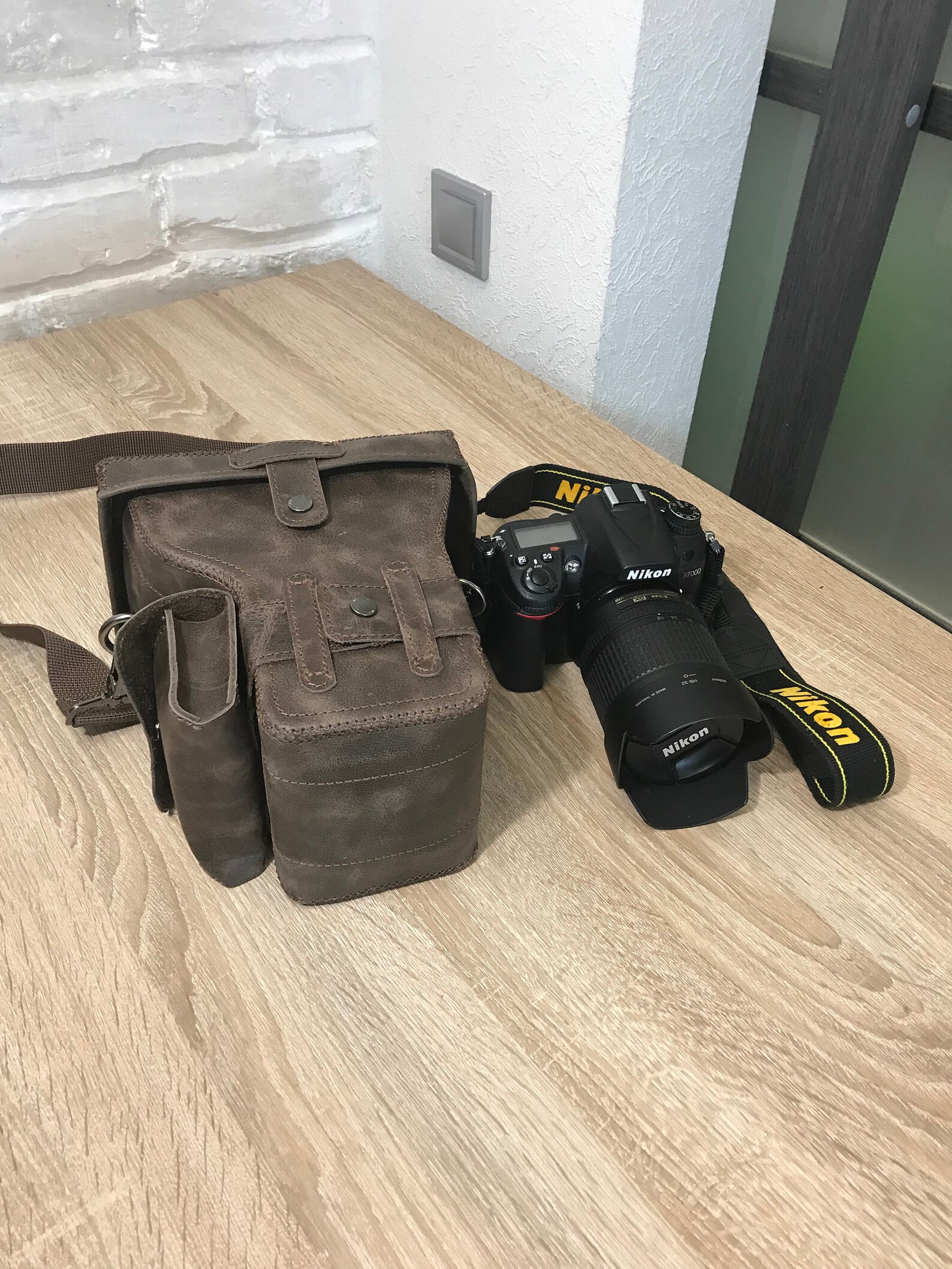 Brown Leather Camera Bag for Nikon D7000 Ready to Ship . - Etsy
