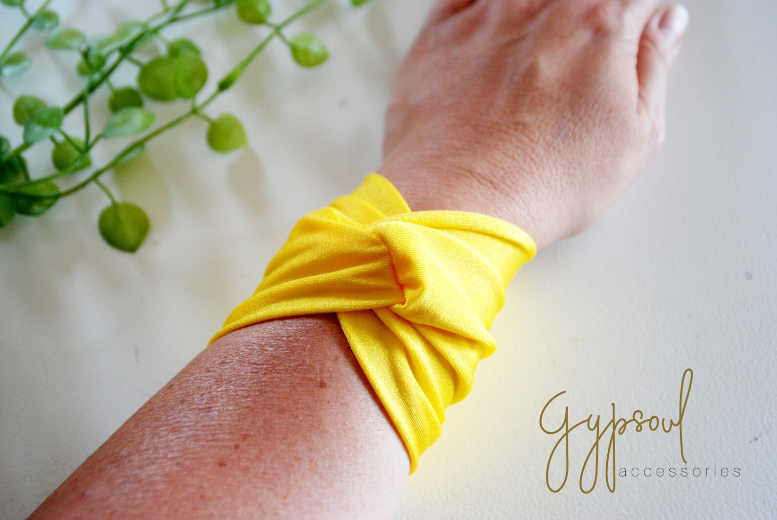 Bright Yellow TWIST Wrist Cuff YELLOW Wrist Bracelet Fashion Accessory ...