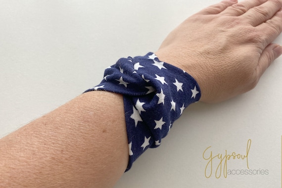 STARS TWIST Wrist Cuff Dark Blue Wrist Bracelet Fashion | Etsy