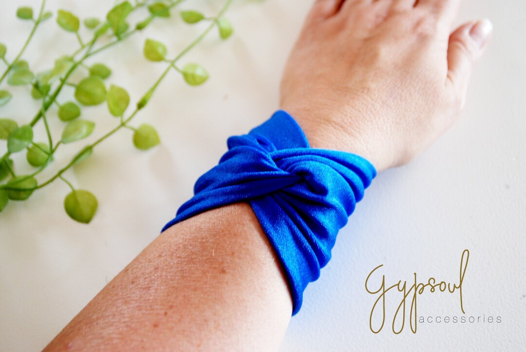 Vivid BLUE TWIST Wrist Cuff Blue Wrist Bracelet Fashion Accessory Women ...