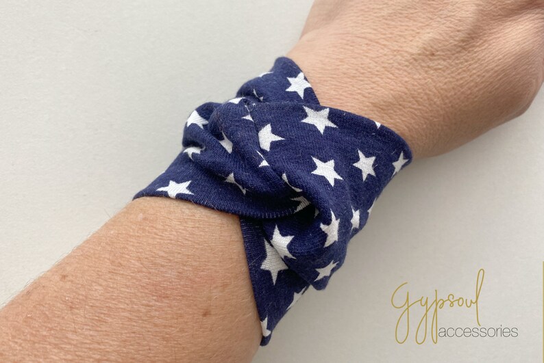 STARS TWIST Wrist Cuff Dark Blue Wrist Bracelet Fashion | Etsy