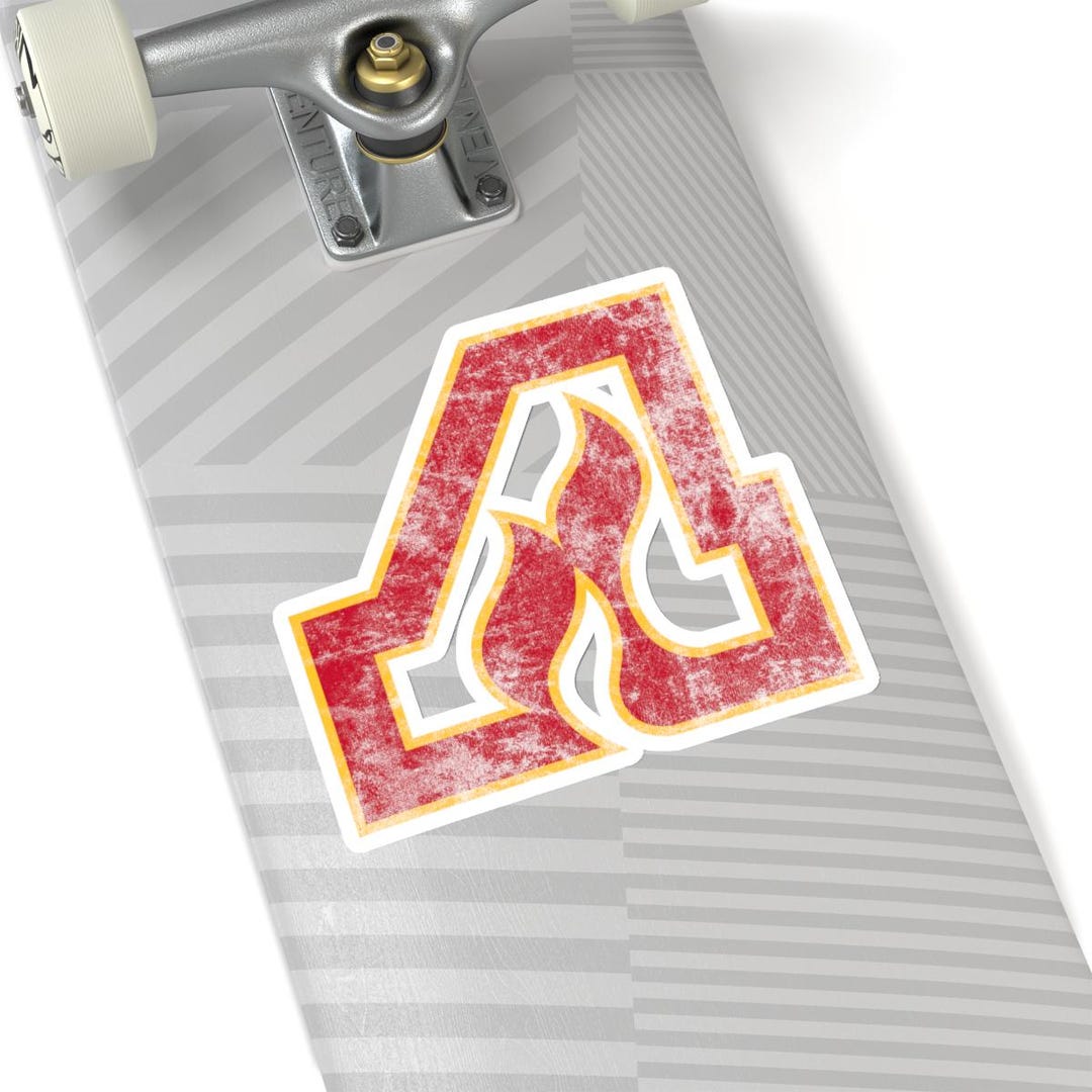 Atlanta Flames Hockey Logo Sticker Vintage Look Hockey Sticker 4 Sizes ...