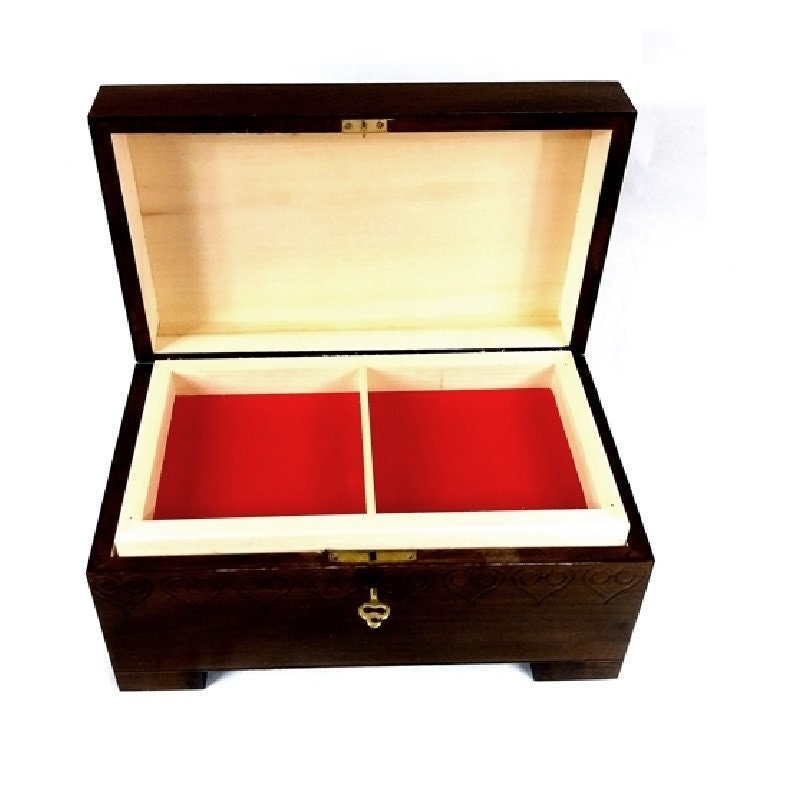 Large Wooden Brown Box 25x15x14 Cm Chest Coffer Jewelry - Etsy