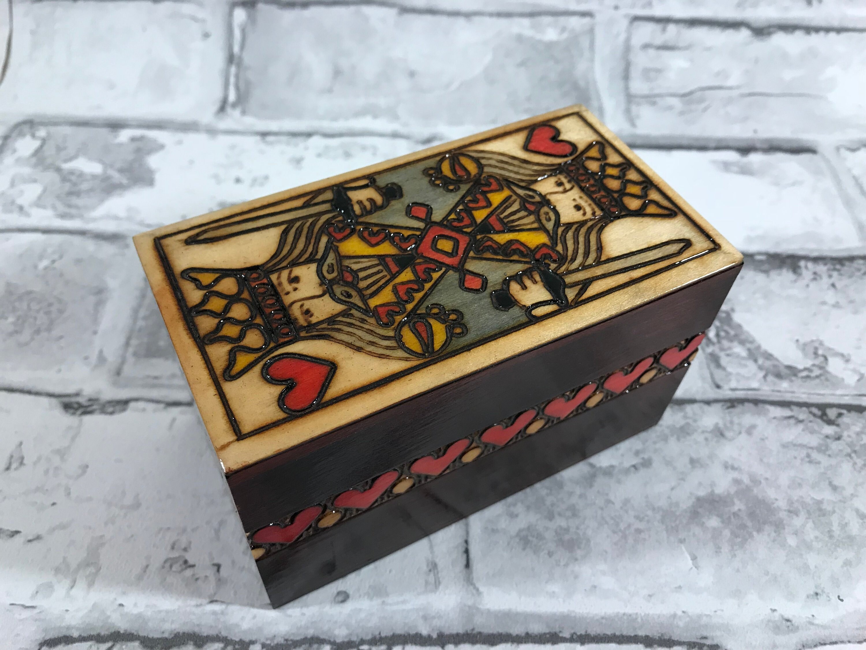 Playing Cards Decorative Wooden Box Playcards Box Handmade - Etsy