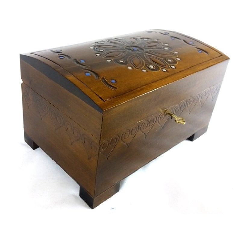 Large Wooden Brown Box 25x15x14 Cm Chest Coffer Jewelry - Etsy