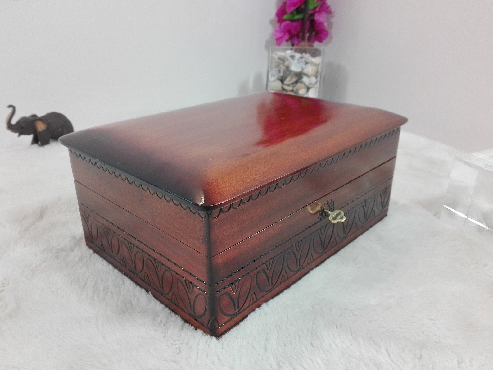 Wooden Jewelry Box Brown Jewelry Box Wooden Jewellery Box - Etsy