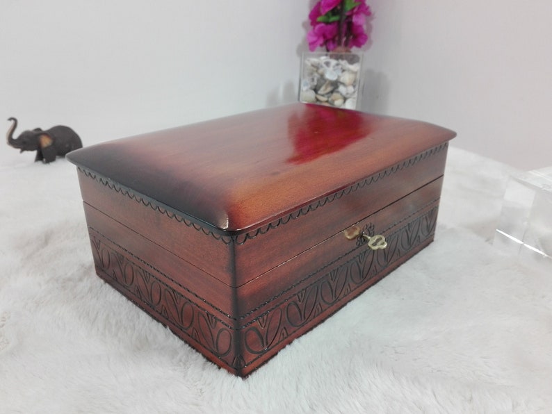 Wooden Jewelry Box Brown Jewelry Box Wooden Jewellery Box - Etsy Canada