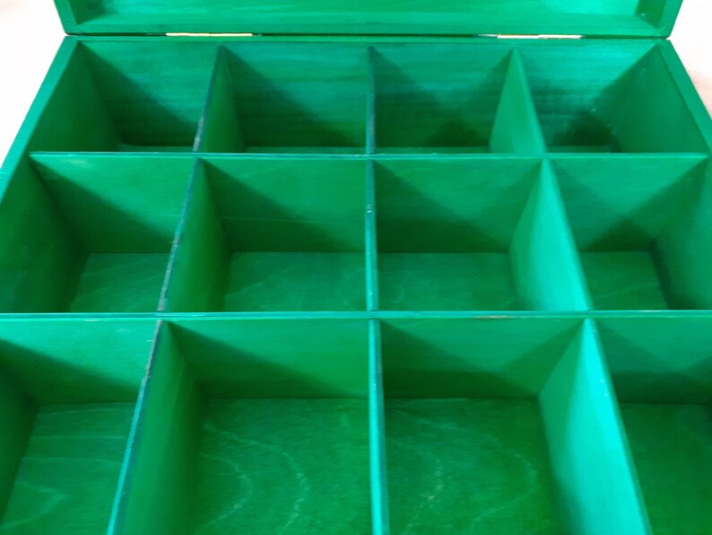 Wooden Elegant Lockable With Latch Hand Made Tea Bag Box With Twelve ...