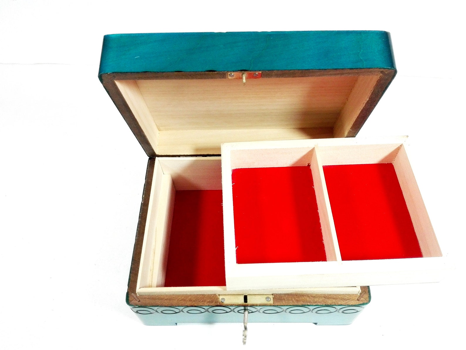 Exclusive 18x14x9 Cm Blue Wooden Jewelry Box Reachly Decorated - Etsy