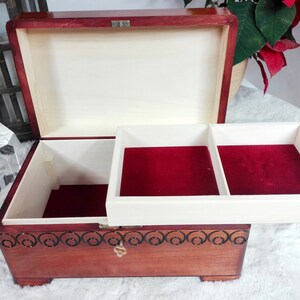 Large 27x18x15 Cm Light Brown Wooden Jewelry Box Reachly Decorated ...