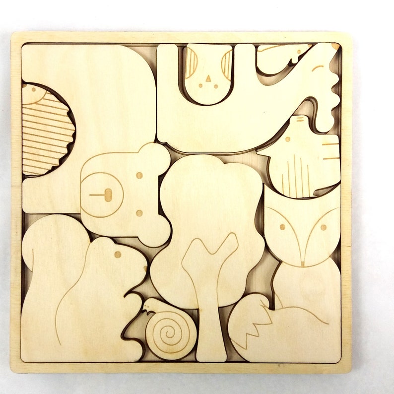 Forest Animals Puzzle, Educational Puzzle, Learning Puzzle, Jigsaw ...