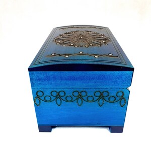 Large Wooden Blue Box 25x15x14 Cm, Chest, Coffer, Jewelry Box, Ocean ...