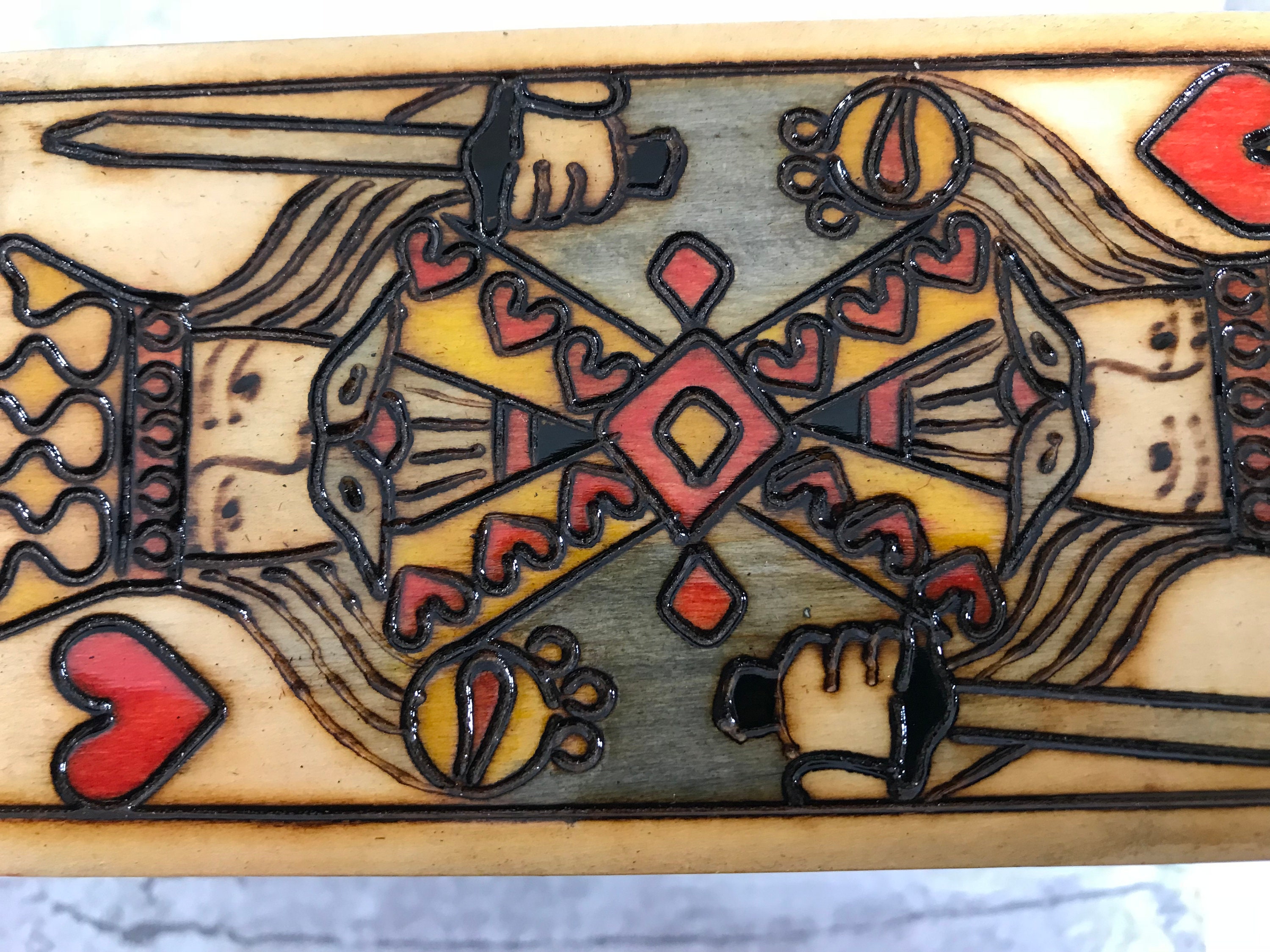 Playing Cards Decorative Wooden Box Playcards Box Handmade - Etsy