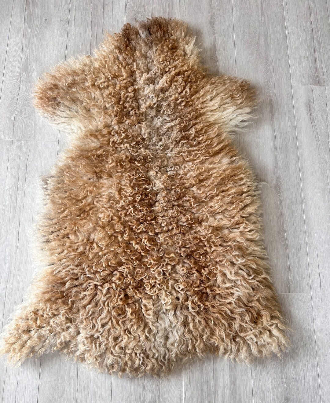 Camel Sheepskin.natural Sheepskin Tanned Handmade Sheepskin.curly ...
