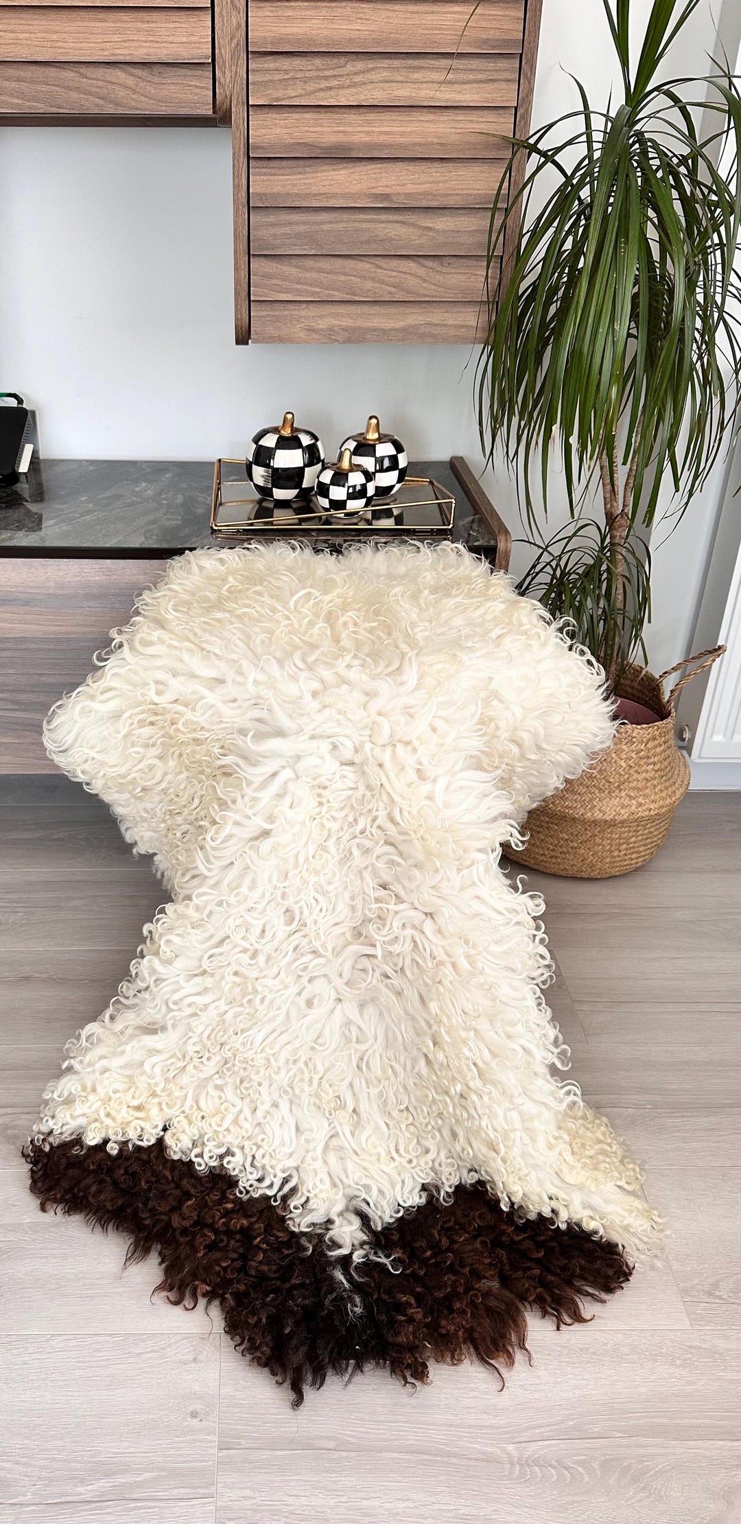 Gotland Sheepskin.curly Sheepskin Natural Tanned Handmade Sheepskin ...