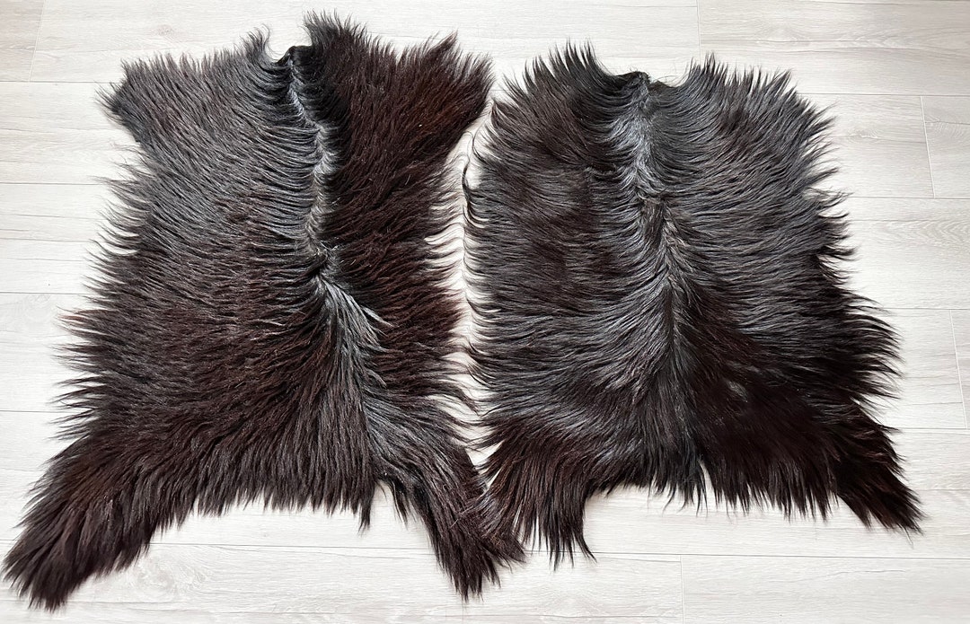 Set of 2,black Goatskin,natural Goatskin Tanned Handmade Goatskin ...