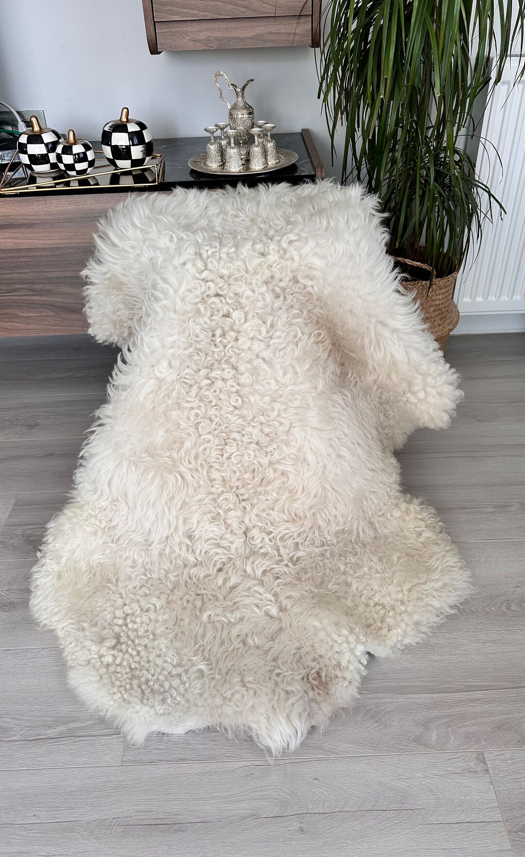 Gotland Sheepskin Natural Sheepskin Tanned Handmade Sheepskin Curly ...