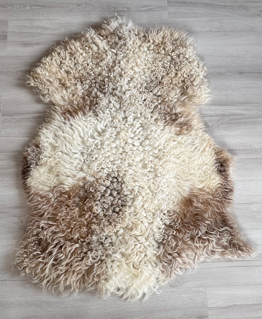 Gotland Sheepskin.curly Sheepskin Natural Tanned Handmade Sheepskin Rug ...