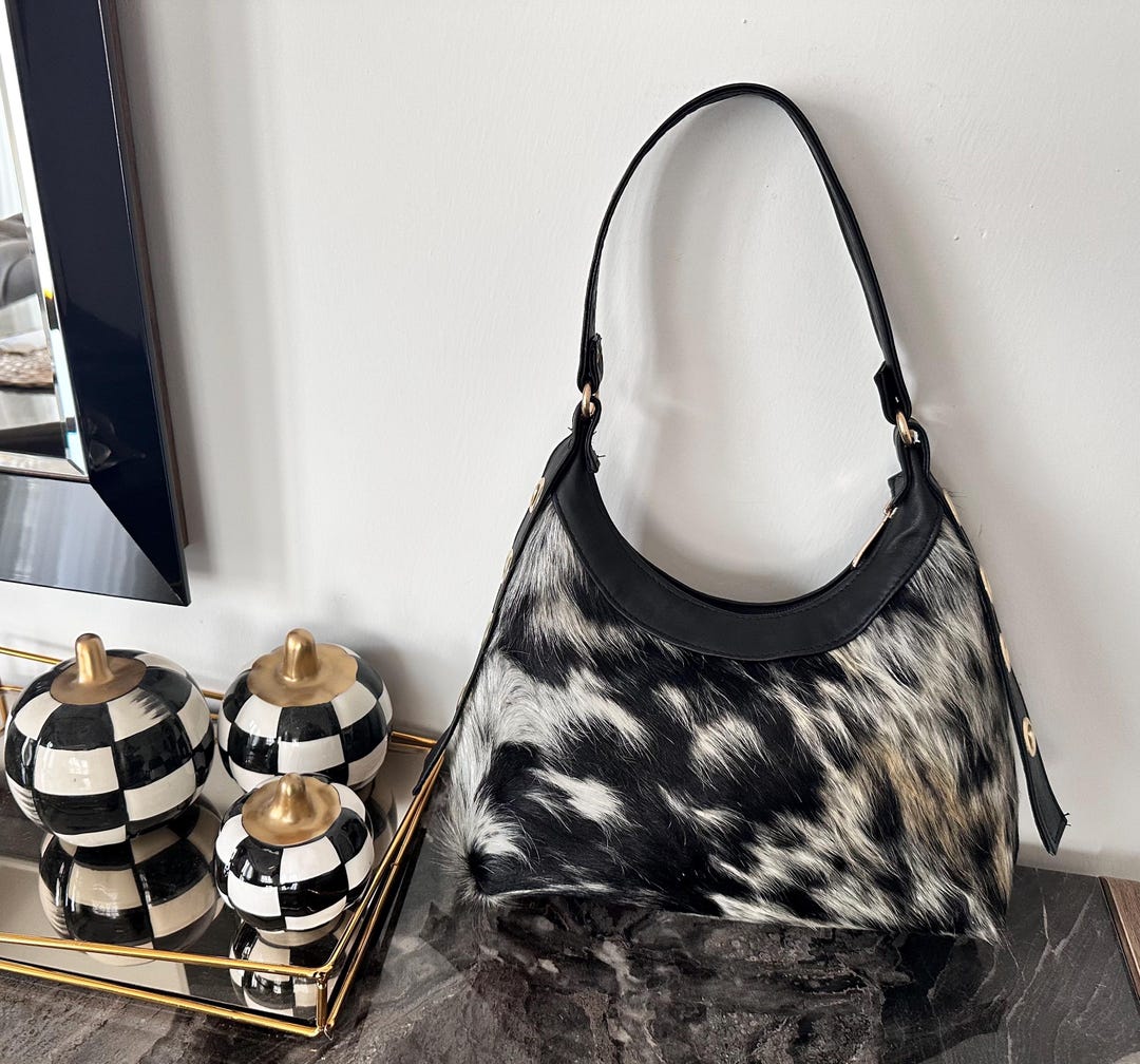 Cowhide Bag,cowskin Bag, Patchwork Shoulder Bag: Handmade Leather ...