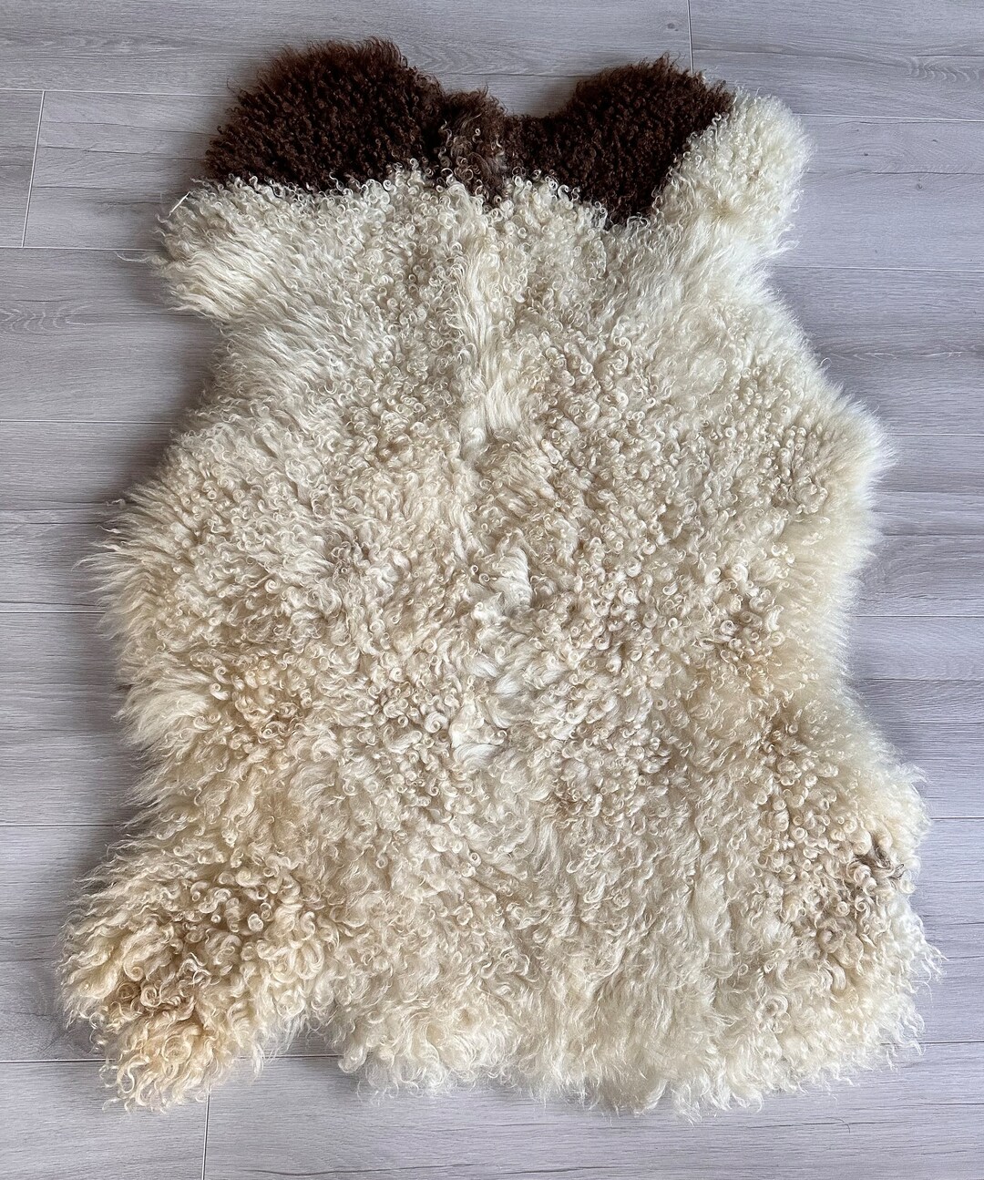 Ceream Gotland Sheepskin.curly Sheepskin. Natural Tanned Handmade ...
