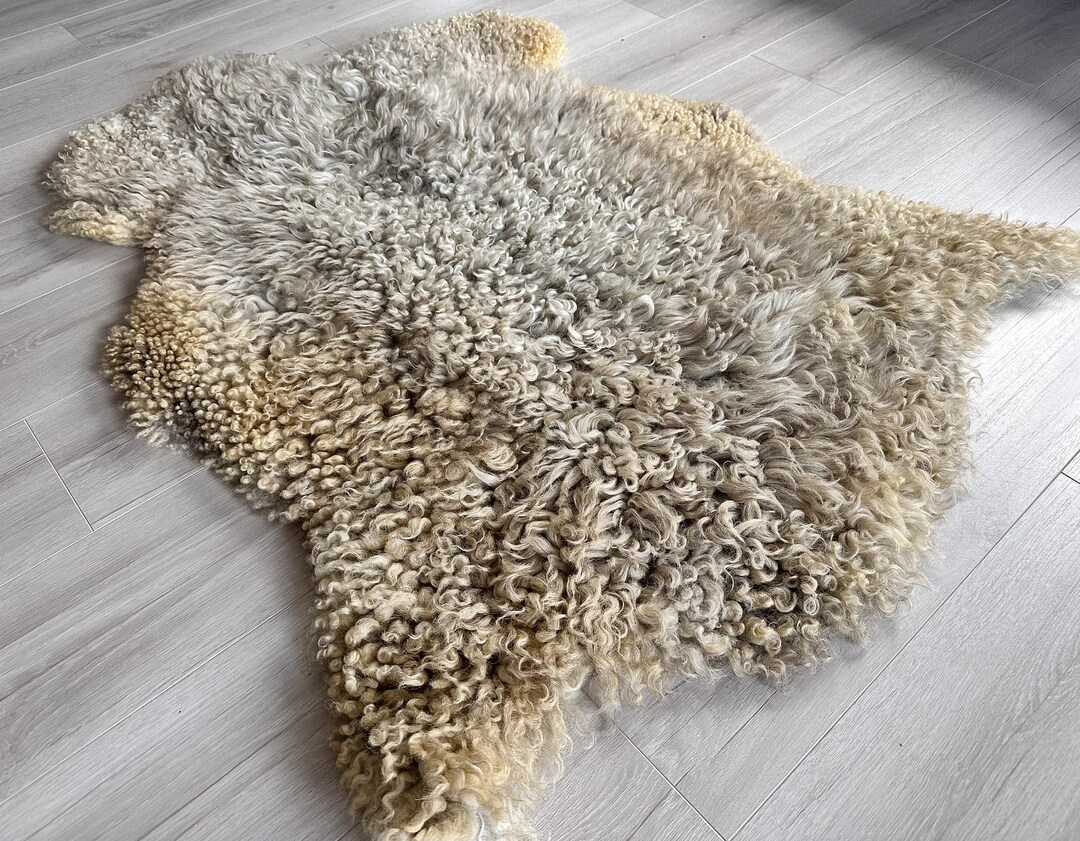 Gotland Sheepskin Natural Sheepskin Tanned Handmade Sheepskin Curly ...