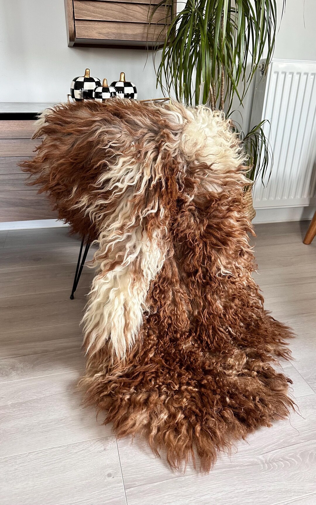 Gotland Sheepskin.curly Sheepskin Natural Tanned Handmade Sheepskin ...