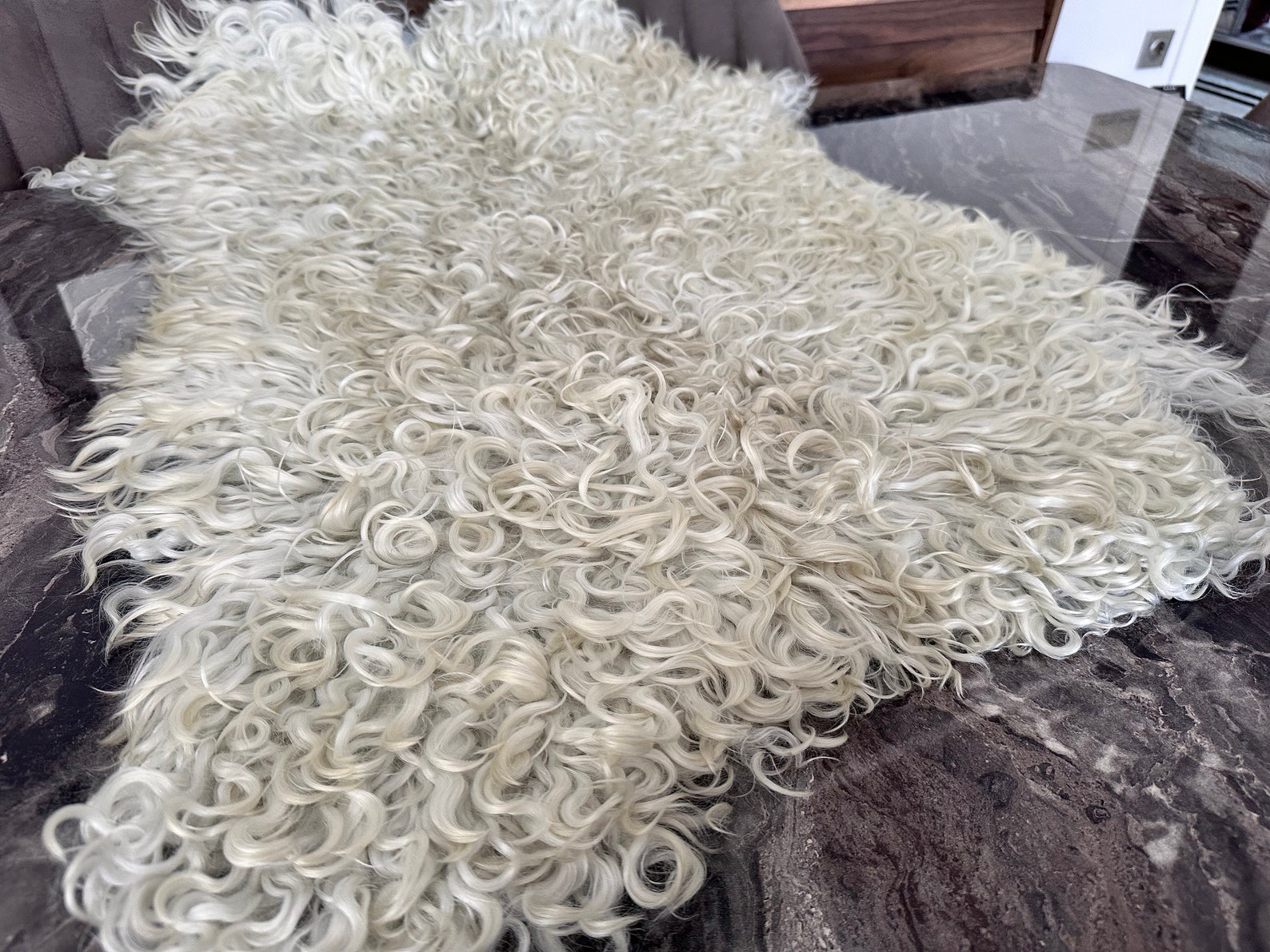 Gotland Sheepskin.curly Sheepskin Natural Tanned Handmade Sheepskin ...