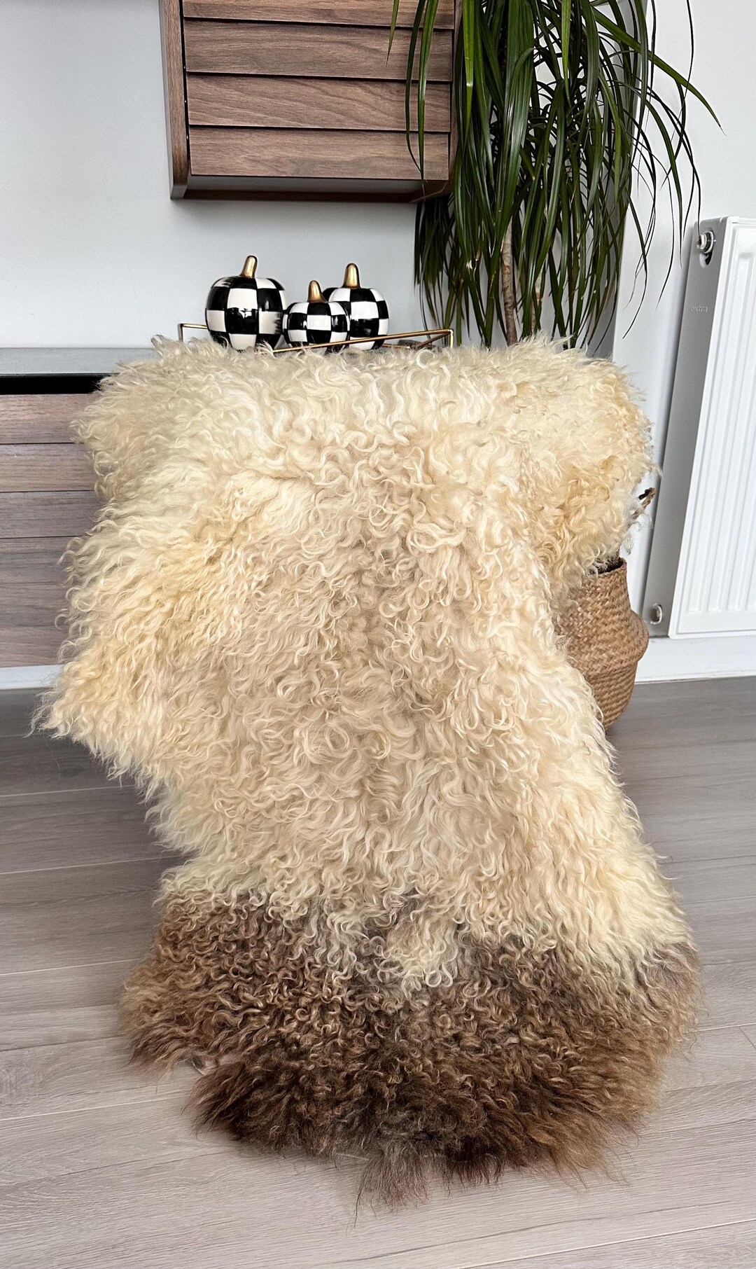 Natural Gotland Sheepskin.curly Sheepskin.natural Tanned Handmade ...